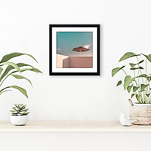 Americanflat 10x10 Picture Frame in Black - Thin Border 8x8 Picture Frame with Mat or 10x10 Frame Without Mat - Shatter Resistant Glass - Horizontal and Vertical Formats for Wall and Tabletop