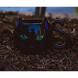 Disney Hocus Pocus Binx Black Cat Sculpted Ceramic Mug | Holds 20 Ounces