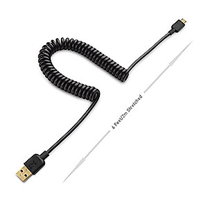 Cable Matters 2-Pack Coiled USB Cable (Coiled Micro USB to USB 2.0) 2-4 Feet