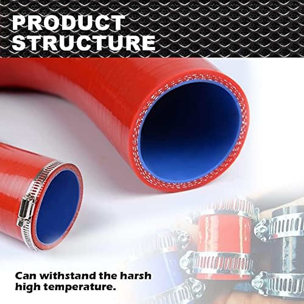 CROSSDESIGN Silicone Intake Induction Hose Kit Red Compatible with Toyota Supra MA70 MK3 7MGE/7MGTE 1986-1992