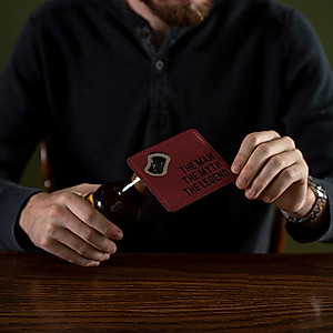 The Man The Myth The Legend - 4 Inch Stainless Steel Bottle Opener Coaster