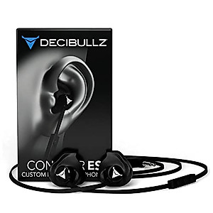 Decibullz - Custom Molded Contour ES in-Ear Headphones, Easily and Quickly Shaped to Your Ears (Black)