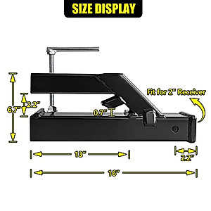 SKYMIRO Clamp on Tractor Trailer Ball Bucket 2'' Fit Hitch Mount Receiver Adapter Tractor Bucket Attachments Compatible with John Deere Front Loader Black