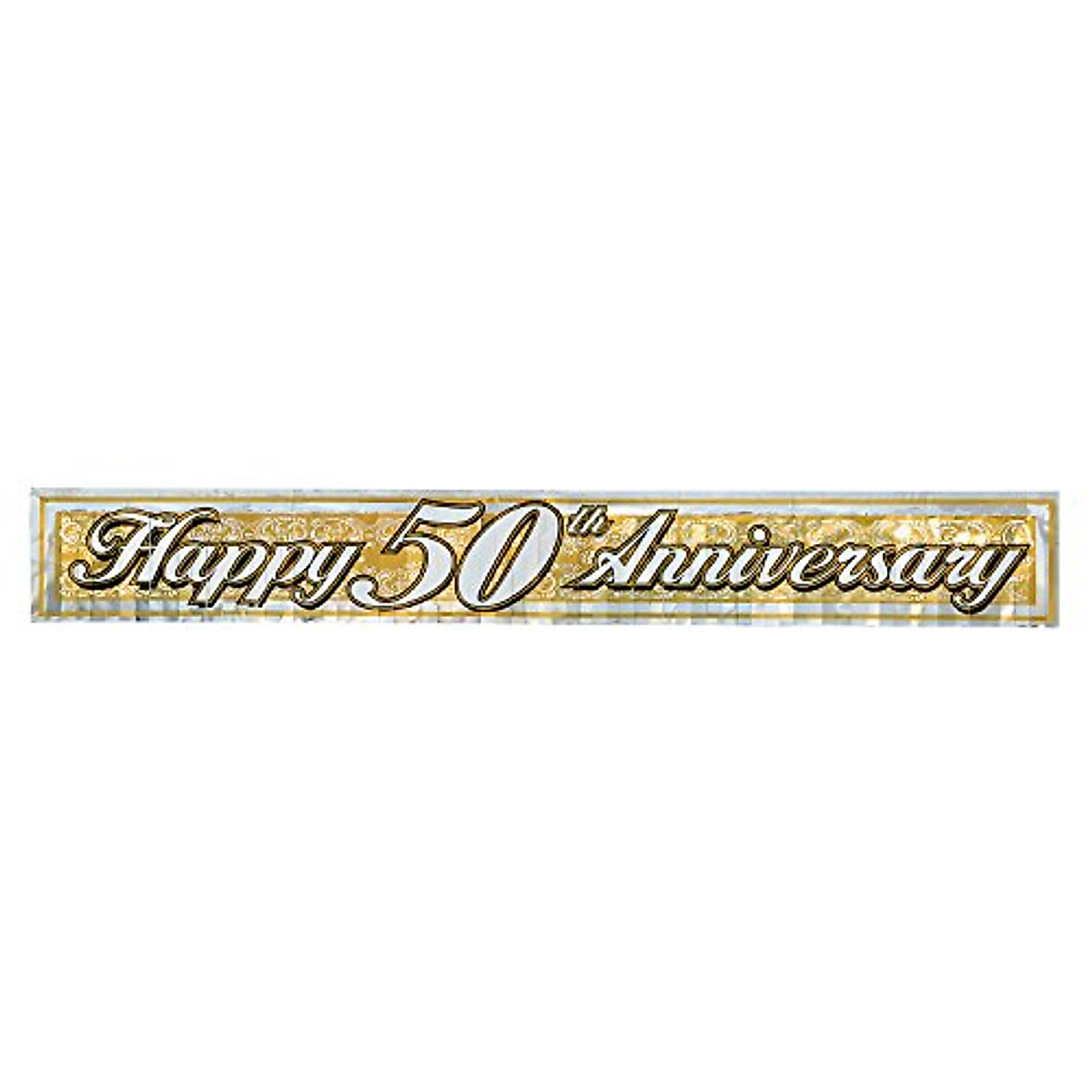 Metallic 50th Anniversary Fringe Banner (gold) Party Accessory (1 count) (1/Pkg)