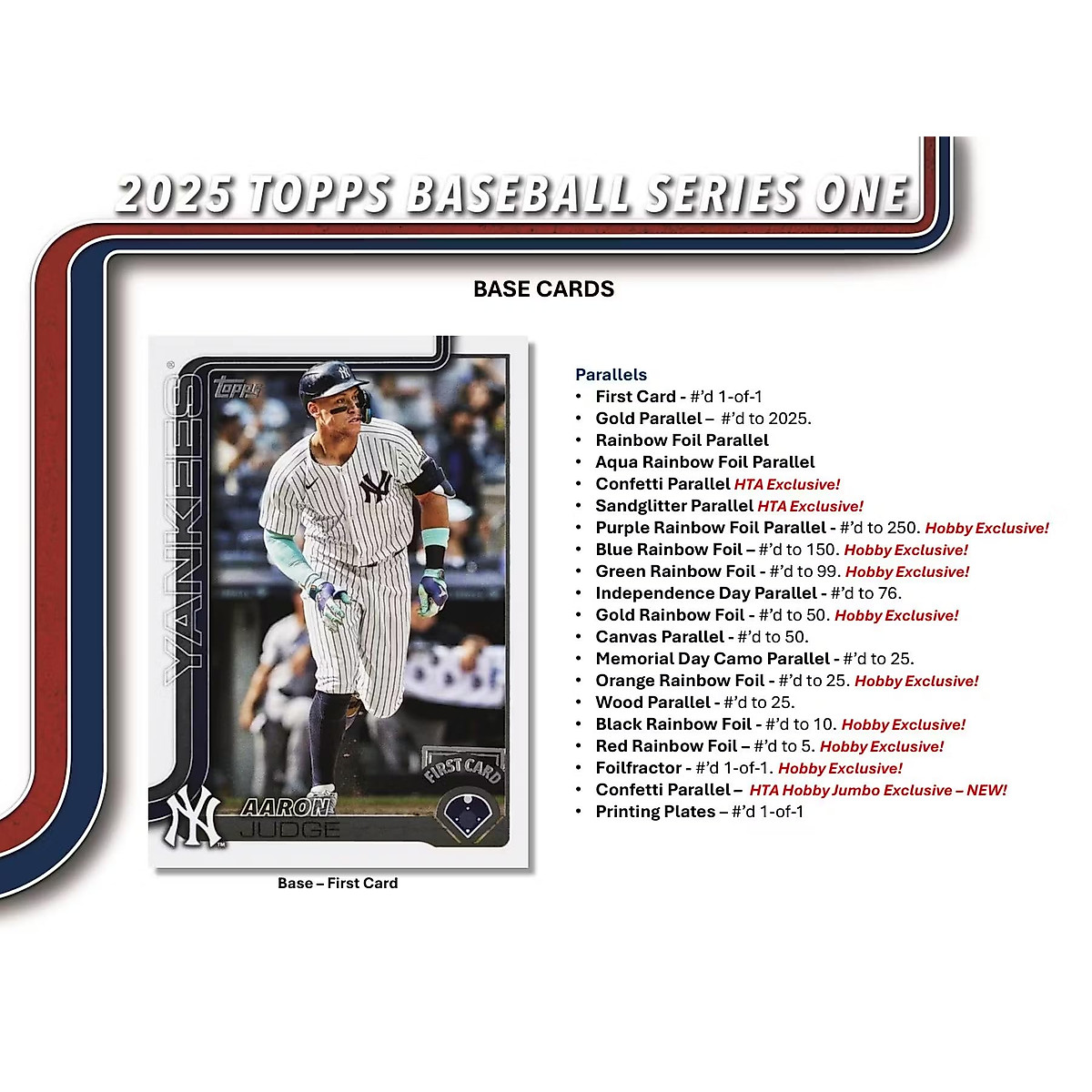 2025 Topps Series 1 Baseball Trading Card MLB Hobby 20 Pack Box (1 Autograph or Relic)