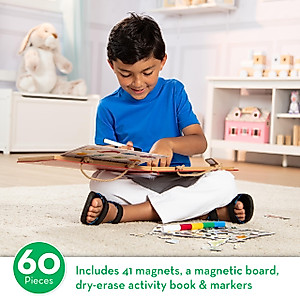 Melissa & Doug Natural Play: Play, Draw, Create Reusable Drawing & Magnet Kit – Dinosaurs (41 Magnets, 5 Dry-Erase Markers)