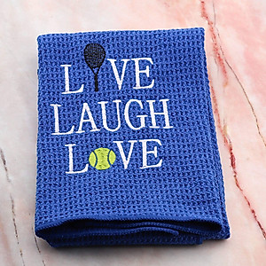 G2TUP Tennis Towels for Women Men Live Laugh Love Funny Tennis Player Themed Towel Gift (Live Laugh Love)