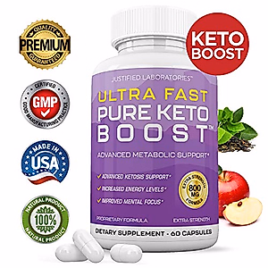 Ultra Fast Pure Keto Boost Pills Advanced BHB Ketogenic Supplement Exogenous Ketones Ketosis for Men Women 60 Capsules 10 Bottles