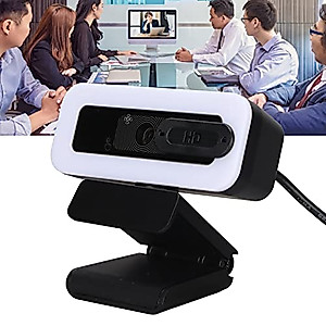 Webcam, Lighting Adjustment Autofocus Built in Microphone USB Web Computer Camera with Cover for Teaching Video Conferencing Plug and Play Hd Webcam for Pc Mac Laptop Desktop