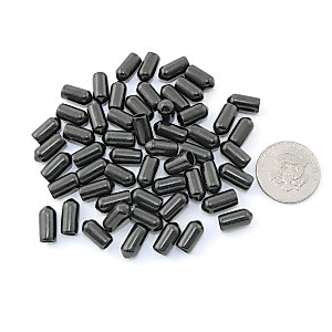 Pro Bamboo Kitchen 60pcs 1/4" Rubber Cap Protective Cover Rubber Plug Soft PVC Thread Protection Cap Plastic Rubber Dust Cover Black Fits 1/4 Inch Screws and Bolts