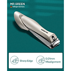 MR.GREEN 3pcs Stainless Steel Nail Clippers Set ，Pink Manicure Pedicure Set with Nail Clippers&Glass Nail File&Tweezers ，Medical Grade Grooming Kit with Travel Case Gift Box for Man and Woman