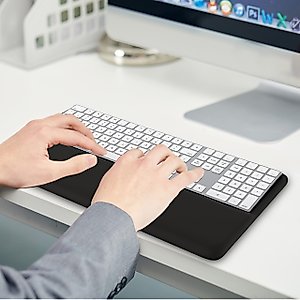 HONKID Keyboard Wrist Rest for Magic Keyboard 2 with Numeric Keypad(MQ052LL/A, A1843) and Magic Keyboard with Touch ID(‎MK2C3LL/A), Slim Keyboard Wrist Rest Relieve Pain & Fatigue