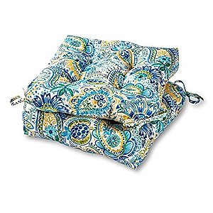 Greendale Home Fashions Square Outdoor Dining Seat Cushion, Set of 2, Paisley 2 Count