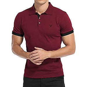YTD Mens Classic Polo Shirt Short Sleeve Shirts Lightweight Casual Tops