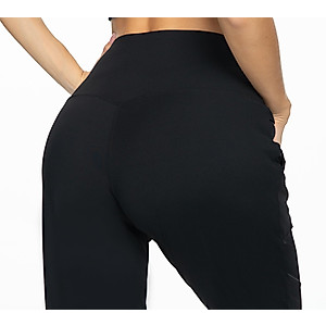 Kcutteyg Womens Joggers with Pockets High Waisted - Soft Lightweight Athletic Workout Pants for Running Gym Fitness Yoga and Casual (Black9, Medium)