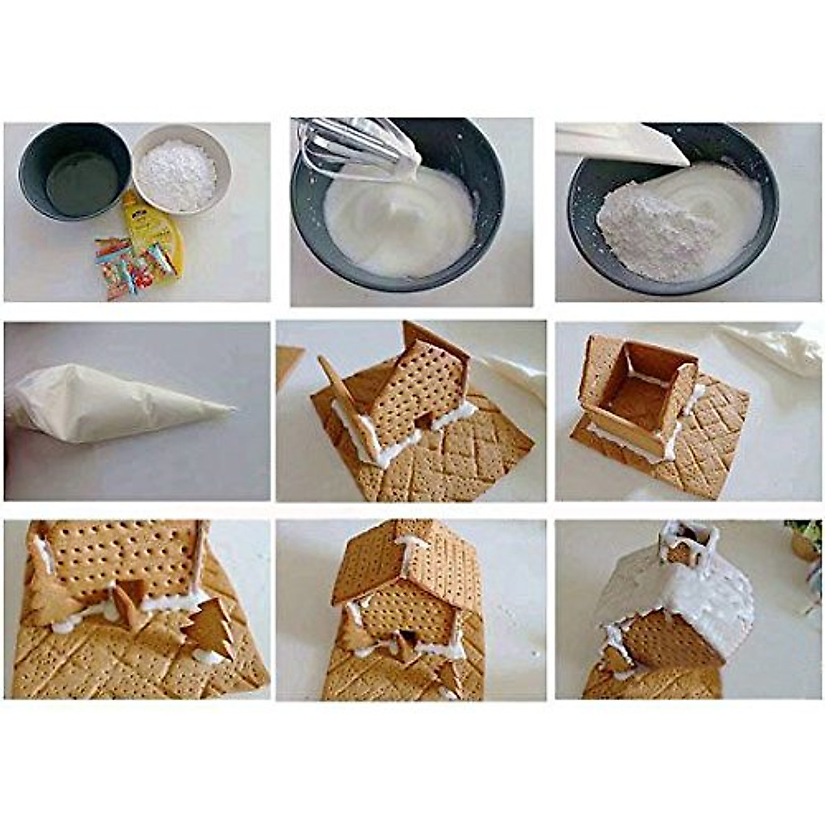 Gingerbread House Cookie Cutter Set - 3D House Cookie Cutters, Gingerbread House Kit for Holiday, Winter, Christmas & Gingerbread House Kit for Kids, Gift Package (10Pcs Christmas Cookie Cutters)
