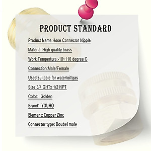 YOUHO Garden Hose Adapter 1" NTP Female x 3/4" GHT(F) Drip Irrigation Tubing to Faucet - Reusable Connector Fittings for Most Rain Bird, Orbit, Dig, Toro, Garden Extension Repair Fitting 1PCS