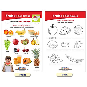 NewPath MyPlate - Food & Nutrition Bulletin Board Charts, Gr 1-4, Set/8 - Laminated, Double-Sided, Full-Color, 12" x 18" (94-1120)