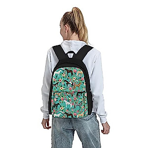 JASMODER Horse Floral Laptop Backpack Hiking Travel Daypack For Men Women And Youth