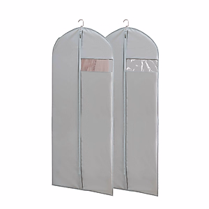 Dress Bags for Gowns Long, 65'' Long Dress Clear Garment Bag(Set of 2, 23.3'' X 65'' )