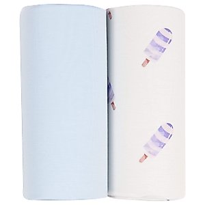 GooseWaddle Luxury Soft Blue Baby Swaddle Blanket 2-Pack (47”x47”), Ultra Comfort Stretchy & Breathable Material Provides Premium Comfort to Infants, 95% Rayon from Bamboo and 5% Spandex