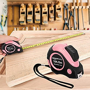 Amazon Basics Tape Measure - 16 Feet, Pink