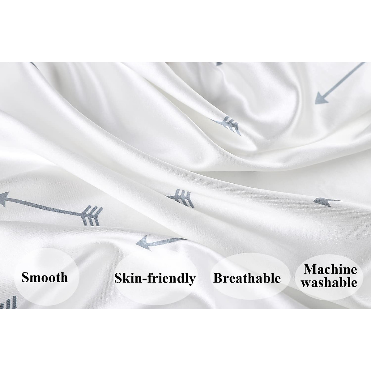 Bassinet Sheet Set 2 Pack Satin Ultra Soft Silk Fit for Rectangle, Hourglass, Oval Bassinet Mattress Protect for Baby Hair and Skin Cradle or Bassinet Sheets, Arrows & Stars