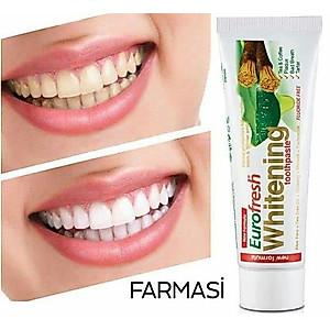 FARMASI Eurofresh Whitening Toothpaste, Provides Sensitive Teeth and Oral Care, It Refreshes The Breath and Provides a Solution to Tea and Coffee Stains, 3.7 fl. oz / 112 ml