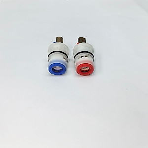 Ceramic Stem Disc Faucet Cartridge Replacement Bathroom Tap (1 Pair Hot & Cold) for Pfister 9608020 48/143/149 Series Valve Cartridge 9608060 Hot Valve Cartridge