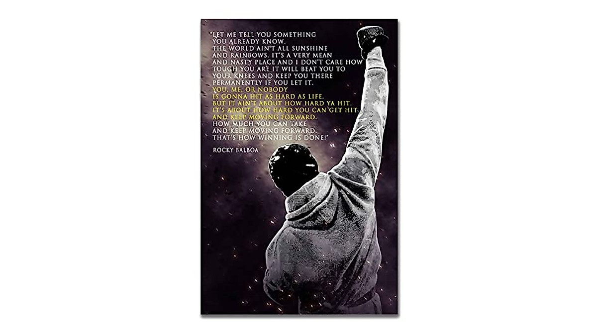 Rocky Balboa Motivational Quote Wall Art - Inspiring Movie Poster
