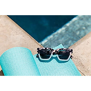 Peepers by PeeperSpecs Women's Out of Office Sun Square Polarized, No Correction Sunglasses, Black Marble/Mint, 51 + 0