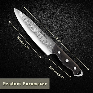 HolaFolks Chef Knife, 8 Inch Professional Kitchen Knife High Carbon Stainless Steel Butcher Knife Ultra-Sharp Boning Knife with Ergonomic Handle Gift Box Home Restaurant