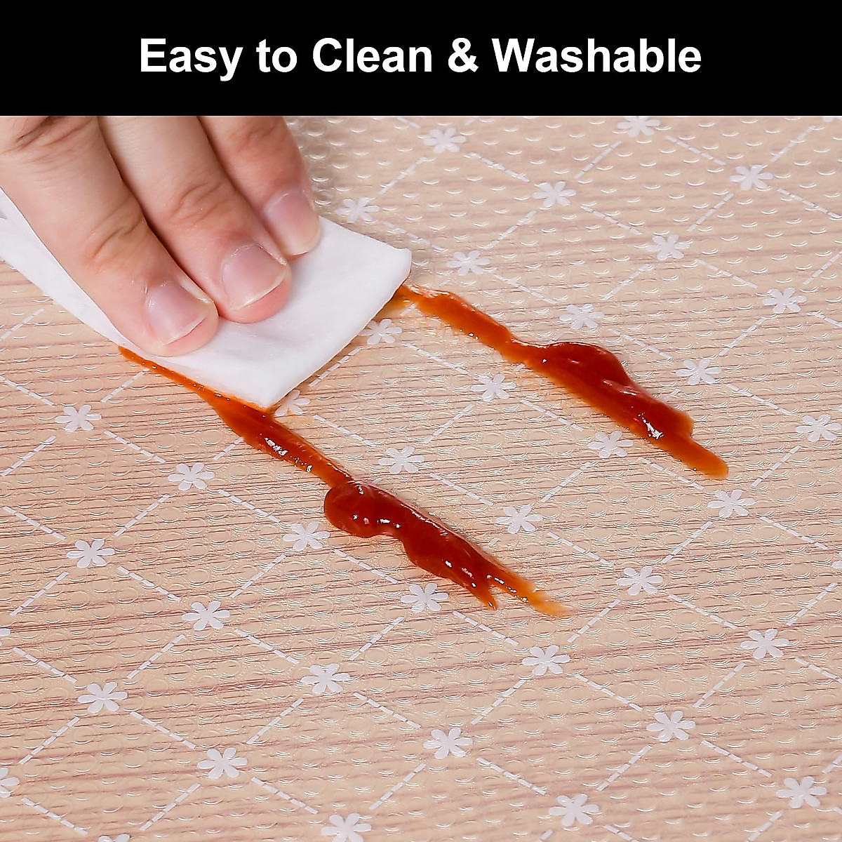 Cooyes Shelf Liner and Drawer Liner,EVA Non-Adhesive Non-Slip Washable Cabinet Liner Refrigerator Liners,for Cupboard,Kitchen,Bathroom,Table Place Mats,Desks Liner