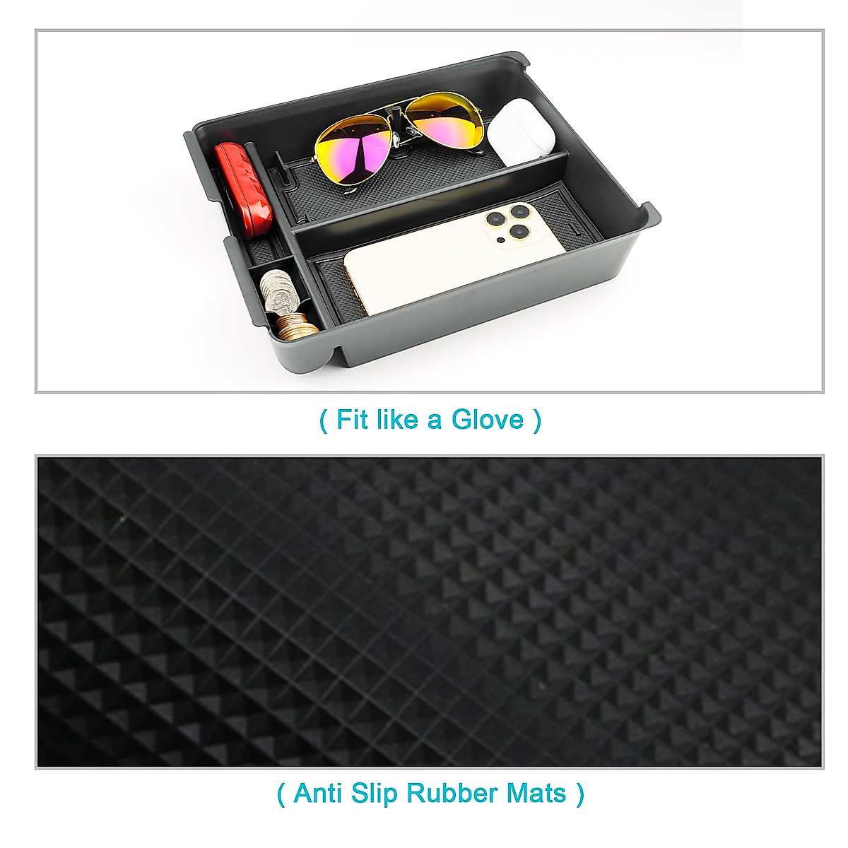 CDEFG 2023 2024 2025 Pilot Center Console Organizer Tray for 2023-2025 Honda Pilot Touring Sport EX-L Elite TrailSport LX Middle Console Storage Box 2024 2025 Ridgeline/ 2024-2026 Passport Accessory