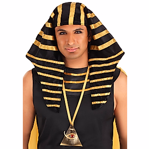 Dreamgirl Adult King Tut Costume, Mens Ancient Egyptian Pharaoh, Fashion King of Egypt Halloween Costume Medium
