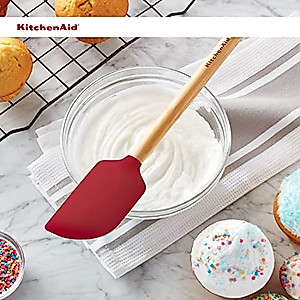 KitchenAid Universal Bamboo Handle Scraper Spatula, 11-Inch, Red