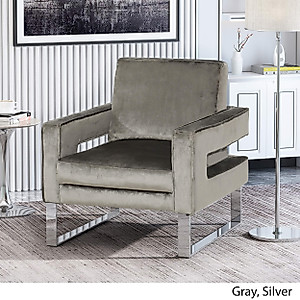 Christopher Knight Home Laurel Velvet Club Chair, Gray, Silver
