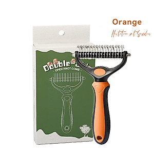 Undercoat rake for Dogs，Dog Deshedding Brush for Large Dogs，2 in 1 Dematting Comb & deShedding Tool for Long Hair Cats，Pet Hair Grooming Brush, Clear mats and tangles, Reduces Shedding by 95%…