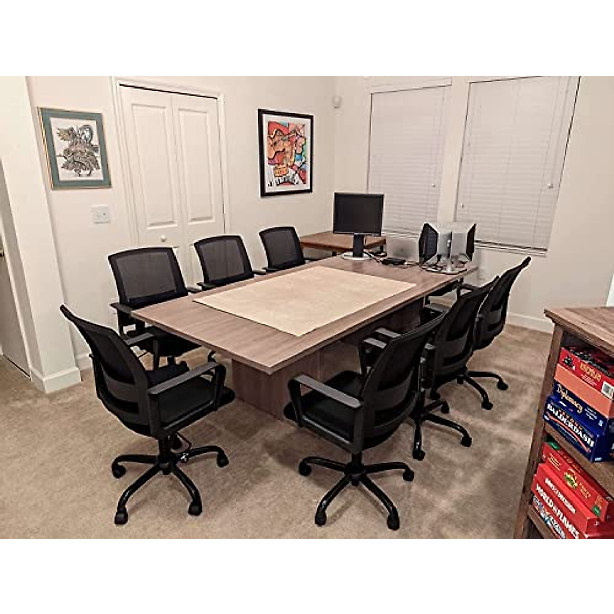 CLATINA Ergonomic Rolling Mesh Desk Chair with Executive Lumbar Support and Adjustable Swivel Design for Home Office Computer Black 4 Pack