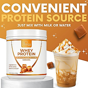 Whey Isolate Protein Powder - Low Carb Protein Powder for Women - Sweetened with Stevia Whey Isolate Protein for Muscle Growth - Natural Clean Protein Powder (Caramel, 15 Servings)