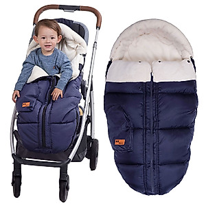 KZ Dotnz Universal Footmuff for Stroller with Adjustable Side Central and Botton zips, Stroller Footmuff with Soft Hood, Waterproof Warm Outdoor Baby Stroller Bunting Bag/Stroller Accessories