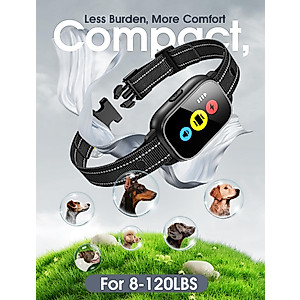 Dog Training Collar with Remote, Smart Dog Shock Collar with 3 Training Modes and Training Icons, Waterproof Electric Dog Shockers for Large and Medium Dogs (8-120 LBS)