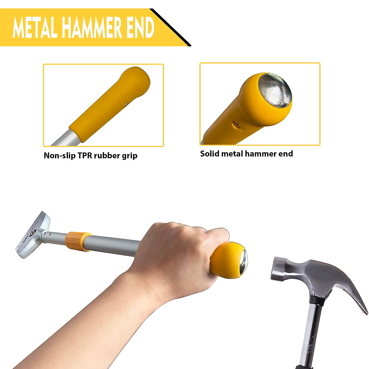 XW Razor Blade Scraper with Adjustable Handle, 23" Long Handle Heavy Duty Floor Scraper, Extra 10 PCS Blades Included