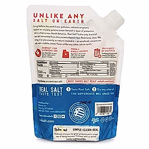 Redmond Real Salt - Ancient Fine Sea Salt, Unrefined Mineral Salt, 16 Ounce Pouch (1 Pack)