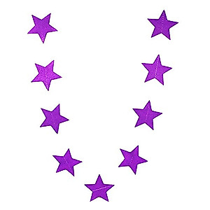 Lacheln Star Party Decorations Birthday Baby Shower Christmas Hanging Paper Garland (Glitter Purple,26 Feet)