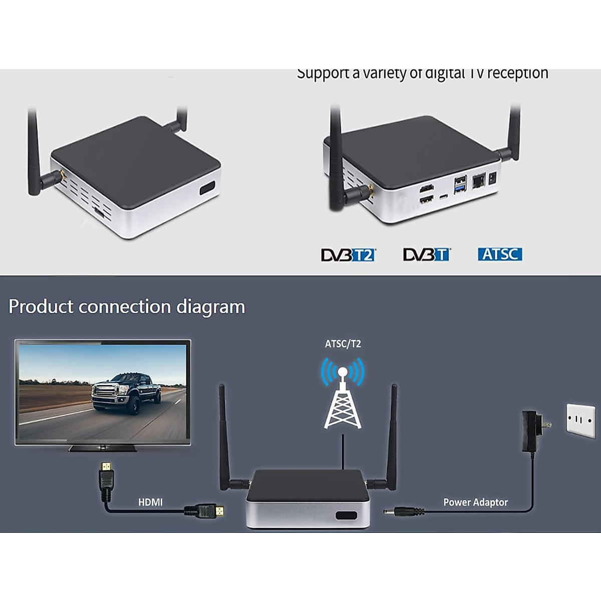 Geniatech APC820 Android 10.0 Smart TV Box Mini PC,Hexa-core Digital Signage Player, 4K HD WiFi Video Player,RK3399 Box PC for Industrial/Commercial