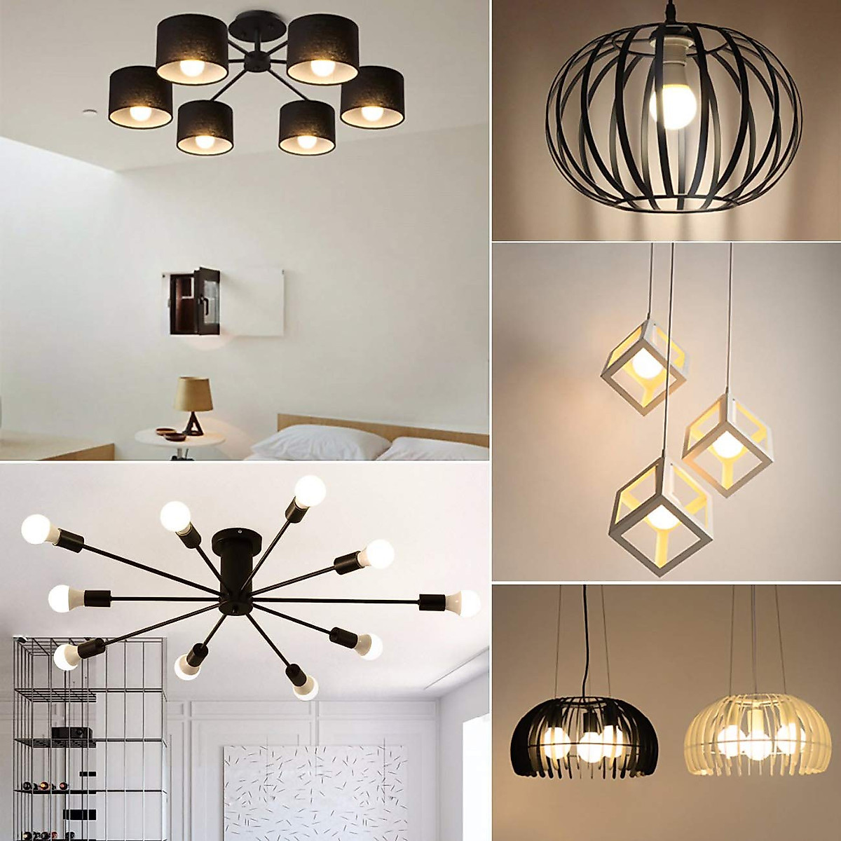 hansang E12 LED Bulb, Daylight 5000K, 60 Watt Equivalent Ceiling Fan Light Bulbs, E12 Small Base Candelabra LED Light Bulbs, 600 Lumen CRI 85+ Eye Protection, Non-dimmable 120V (85-265V Range) 6 Pack