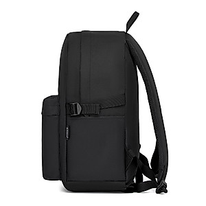 Kono School Backpack College Rucksack Lightweight School Bag Water Resistant Stylish Casual Daypack College Travel Business Work Bag for Men Women Boys and Girls fits 15.4 Inch Laptop (Black)