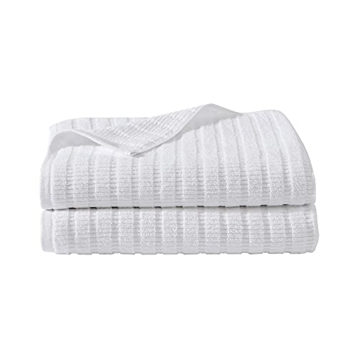 Eddie Bauer Home | Preston Collection | Bath Sheet Set - 100% Cotton, Lightweight & Quick Drying, Machine Washable Easy Care, 2pc, White