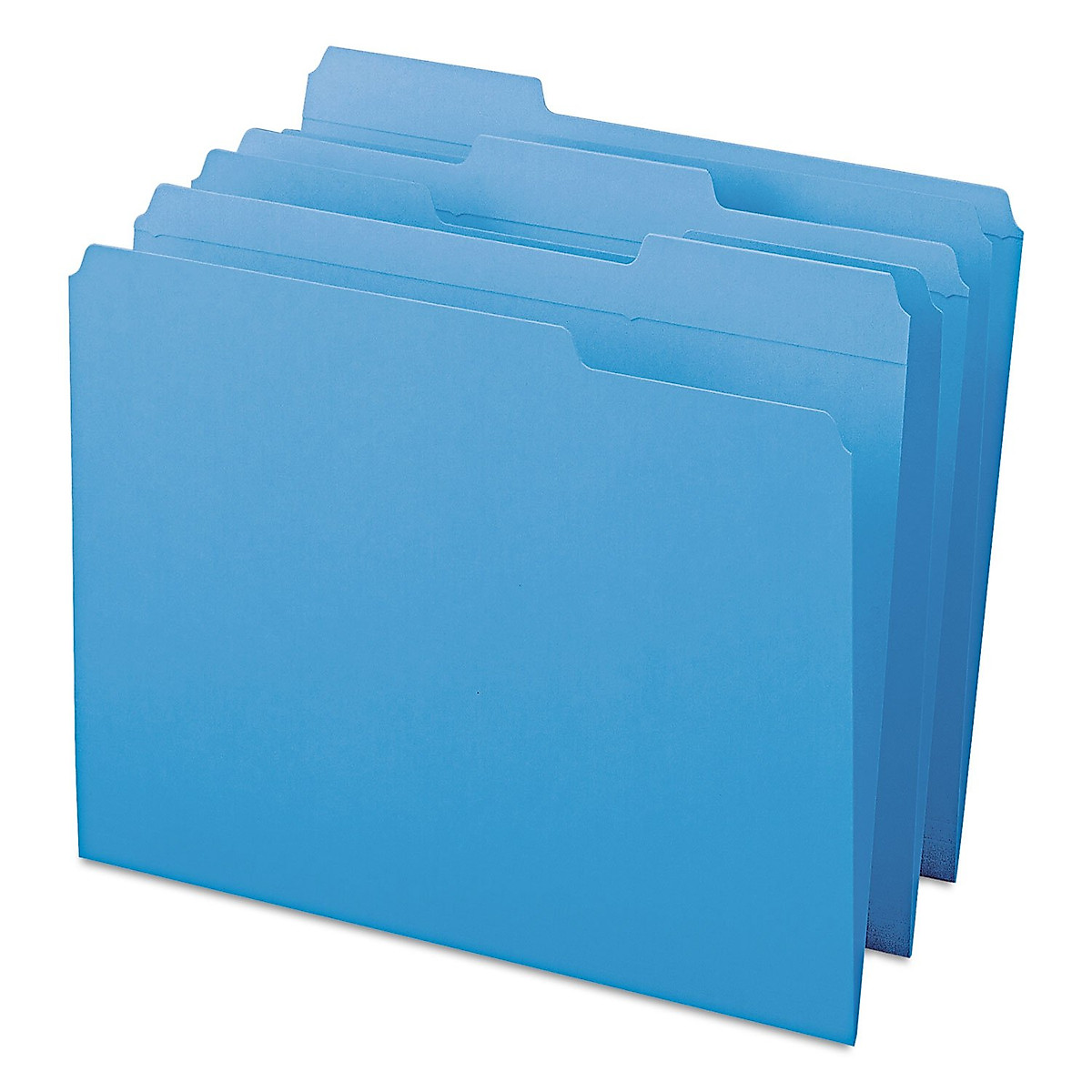 Smead 12034 File Folders 1/3 Cut Reinforced Top Tab Letter Blue 100/Box